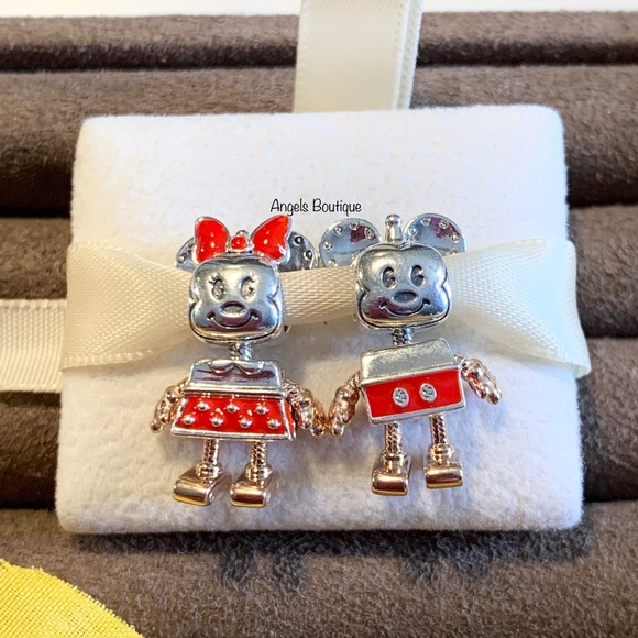 Pandora | Jewelry | Pandora Disney Mickey Minnie Robot Charm Bundle ...
